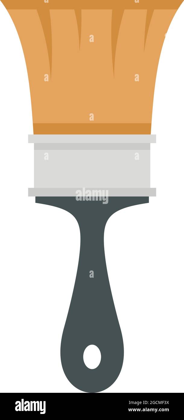 Construction paint brush icon. Flat illustration of construction paint ...