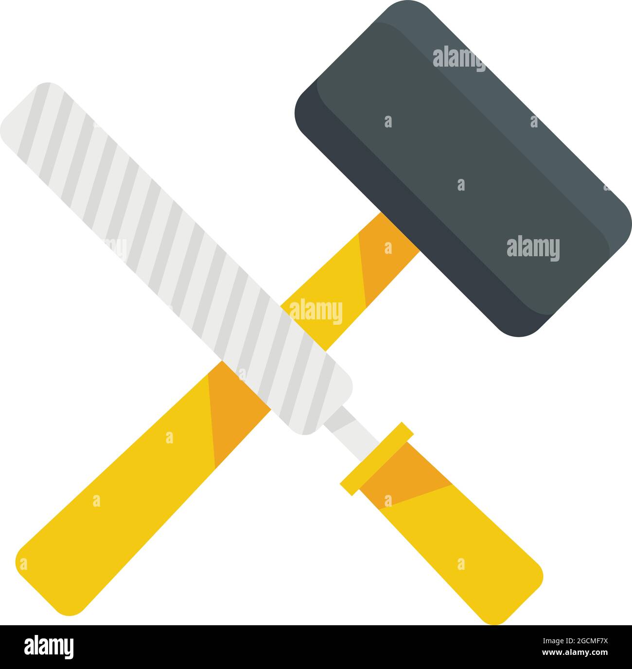Reconstruction hammer tools icon. Flat illustration of reconstruction ...