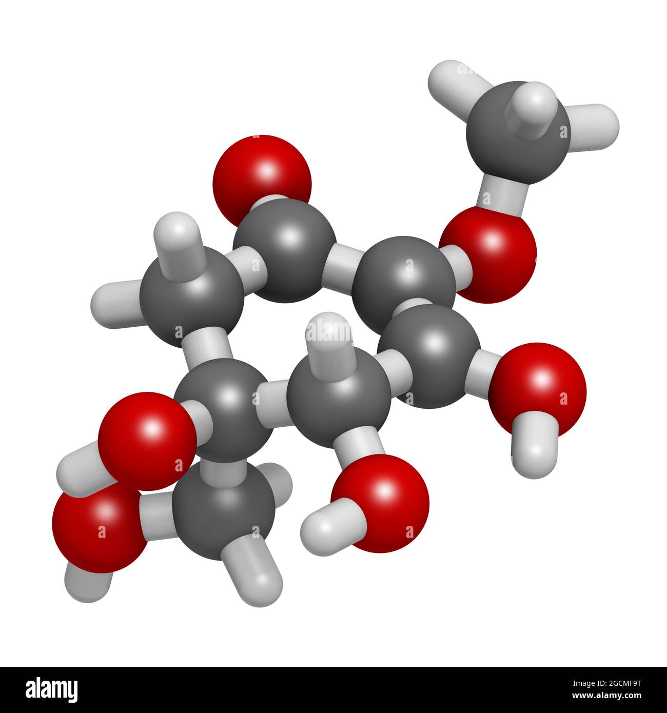 Gadusol fish sunscreen molecule. 3D rendering. Atoms are represe Stock ...