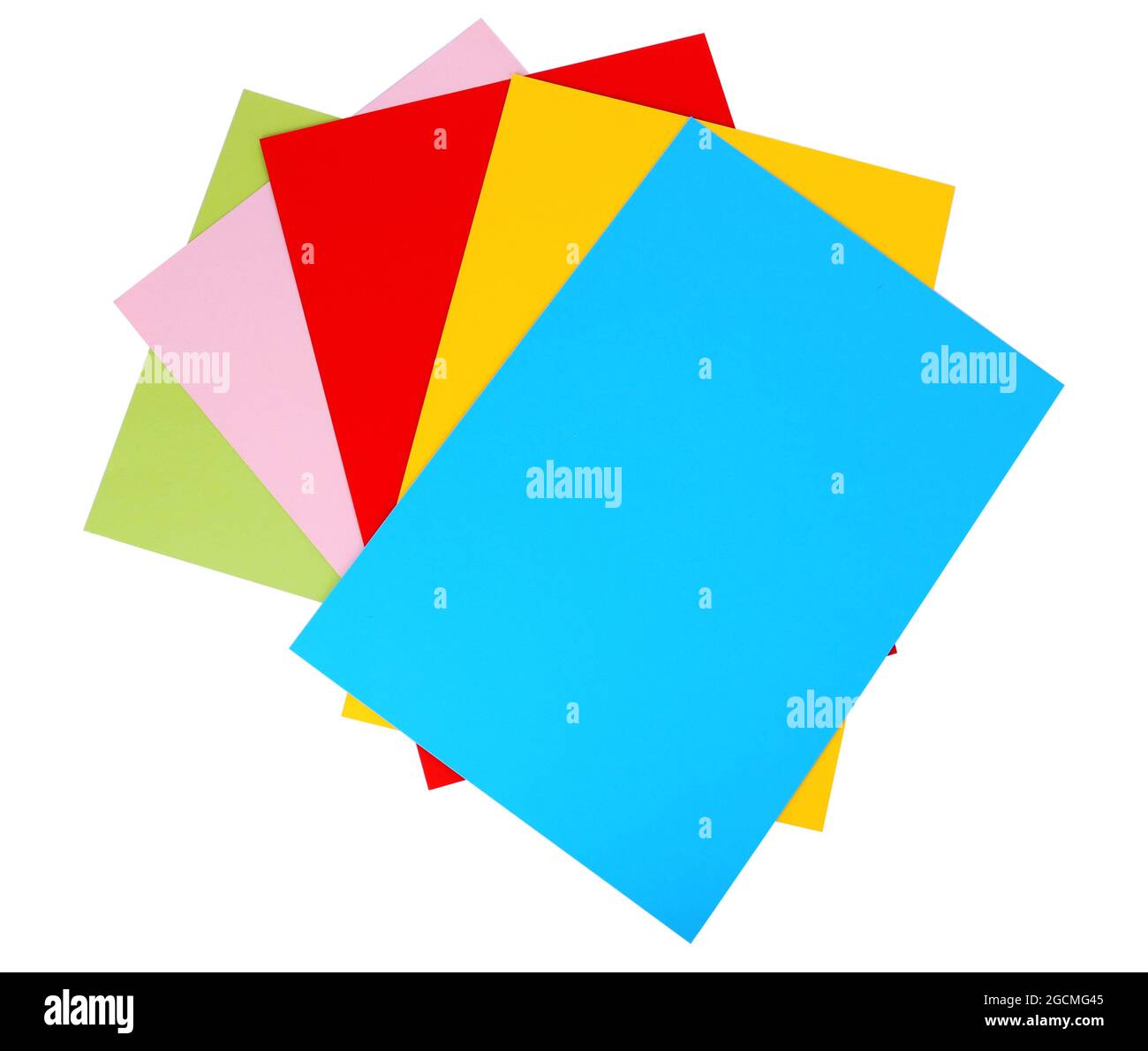 Colorful cardboard isolated on white Stock Photo - Alamy