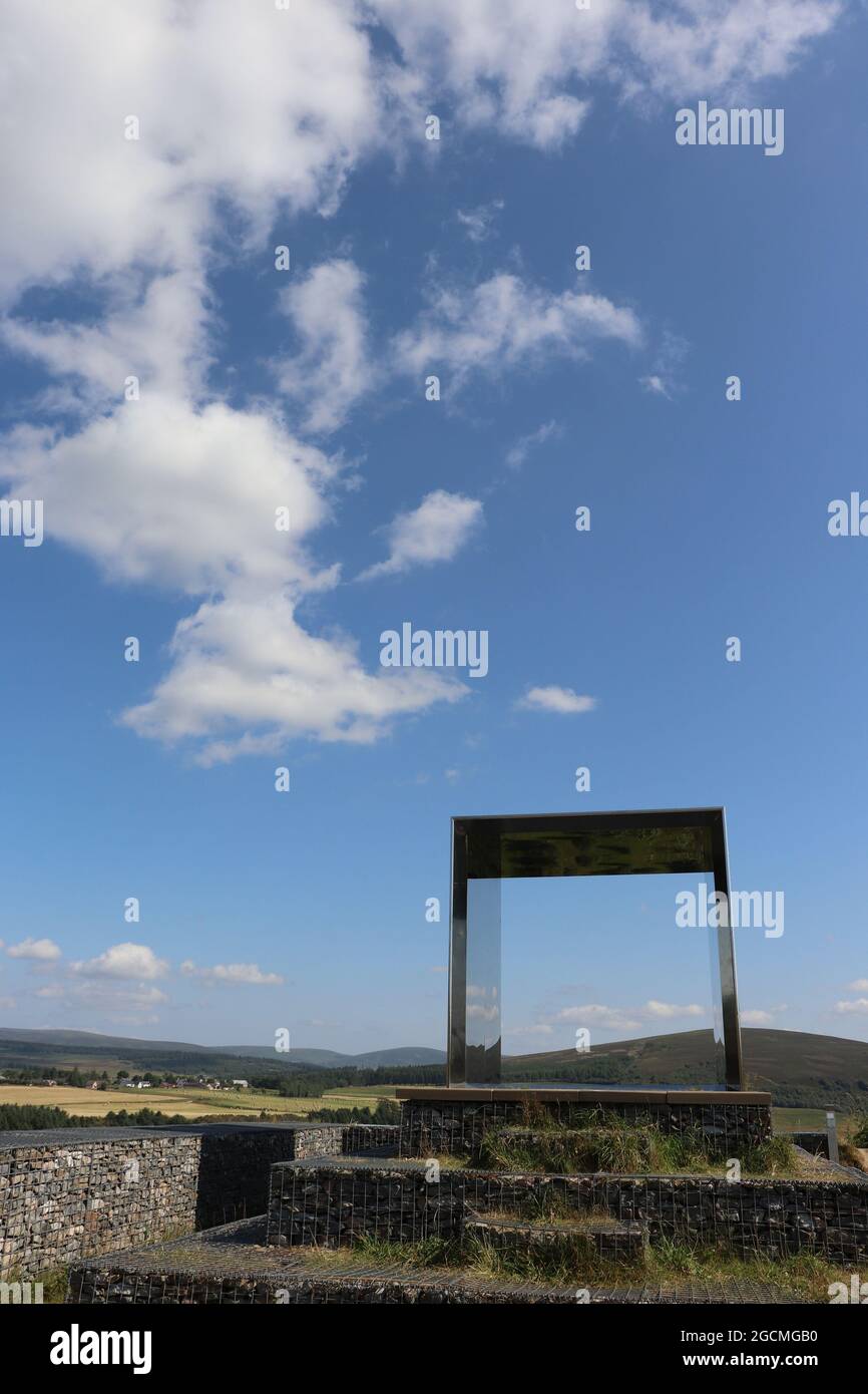 Art installation Still by Angus Ritchie overlooking Tomintoul Stock ...