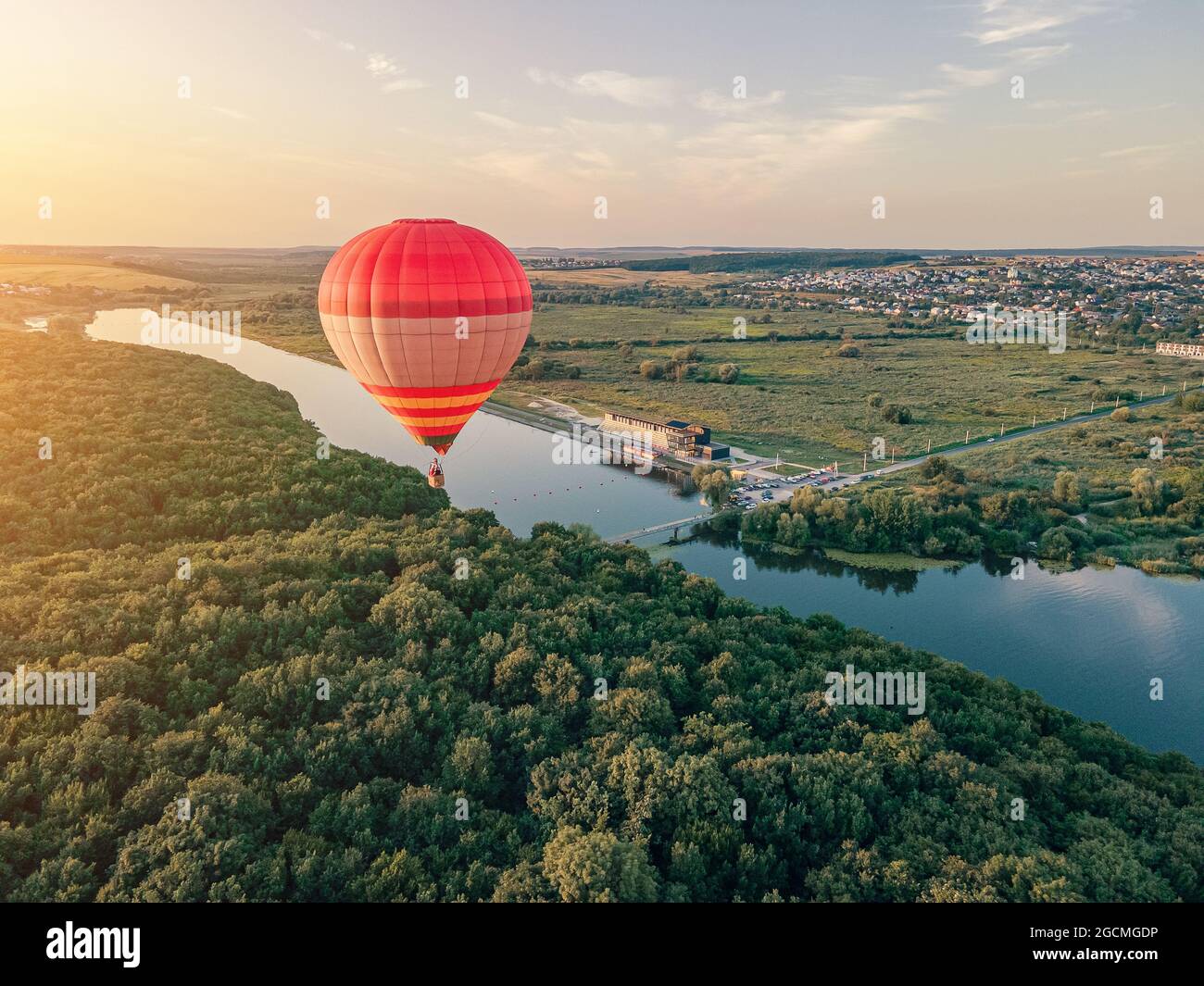 Hot air balloon over water hi-res stock photography and images - Alamy