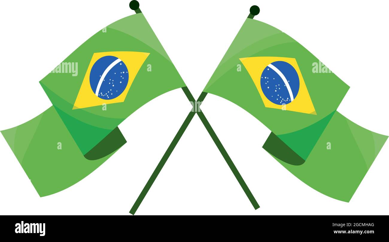brazil flags crossed Stock Vector Image & Art - Alamy