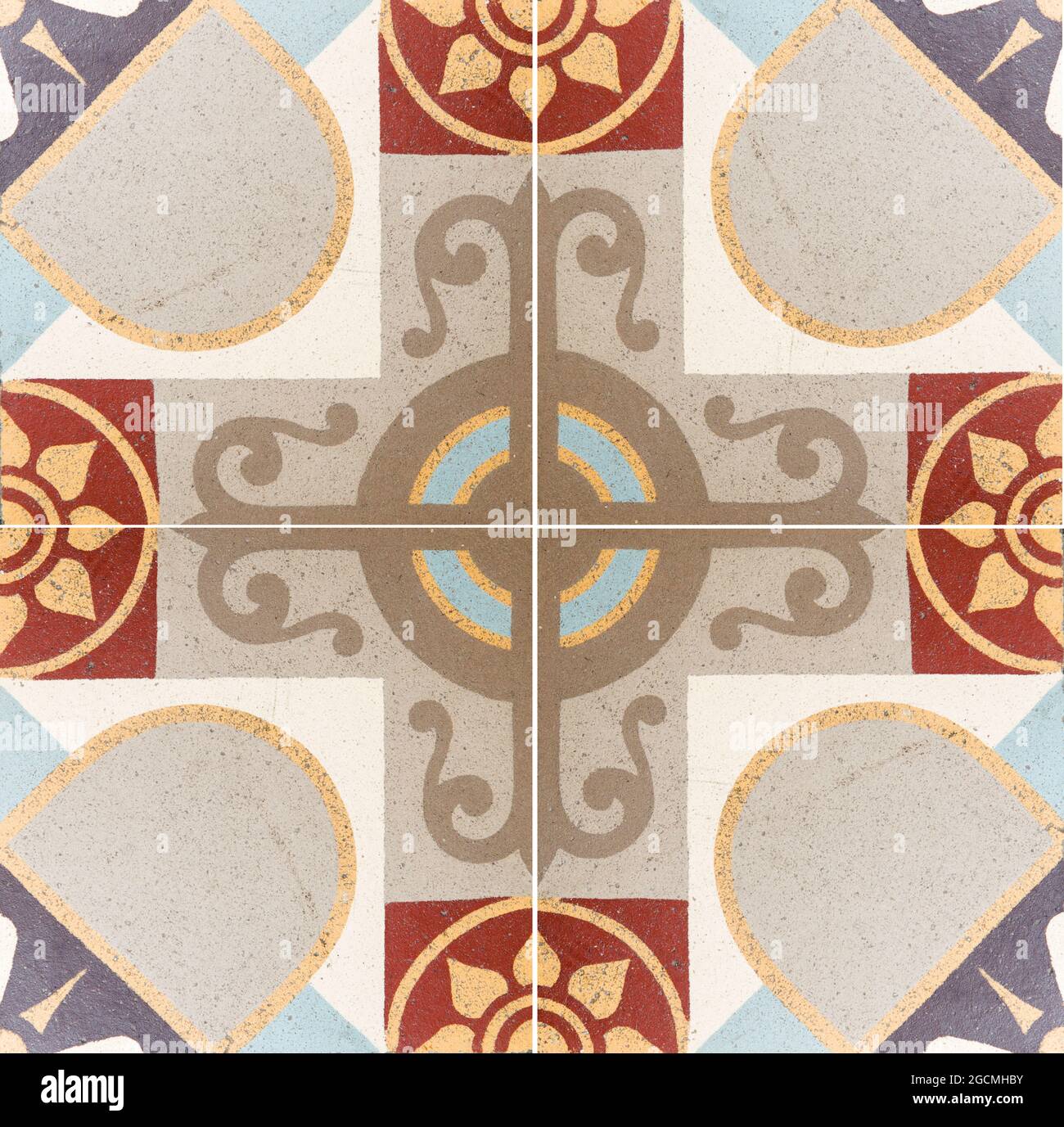 Closeup of the traditional Madeira patterned tiles Stock Photo - Alamy