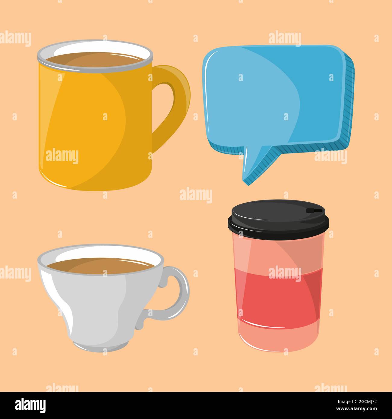 coffee cups and talk bubbles Stock Vector Image & Art - Alamy