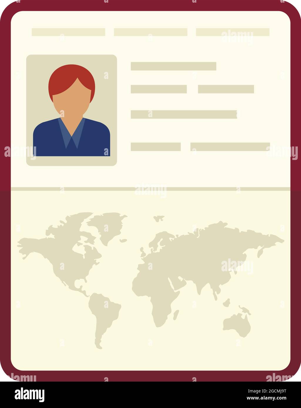 Open passport control icon. Flat illustration of open passport control ...