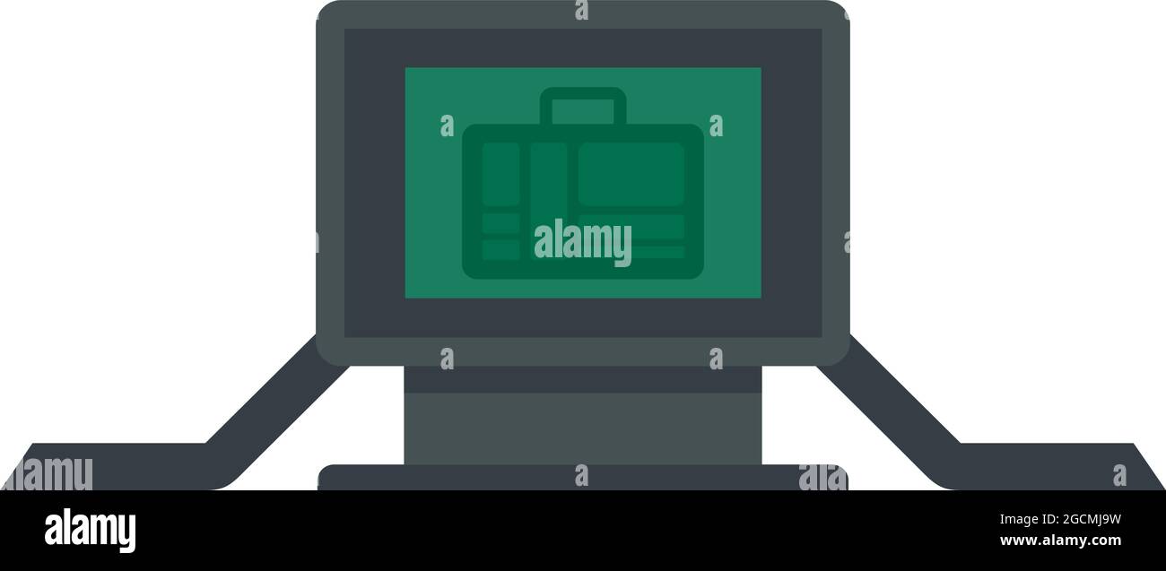 Airport bag scanner icon. Flat illustration of airport bag scanner ...