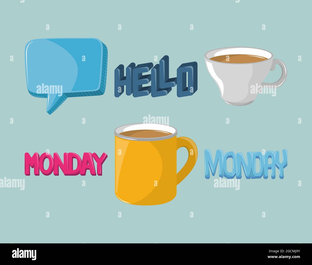 hello monday set Stock Vector Image & Art - Alamy