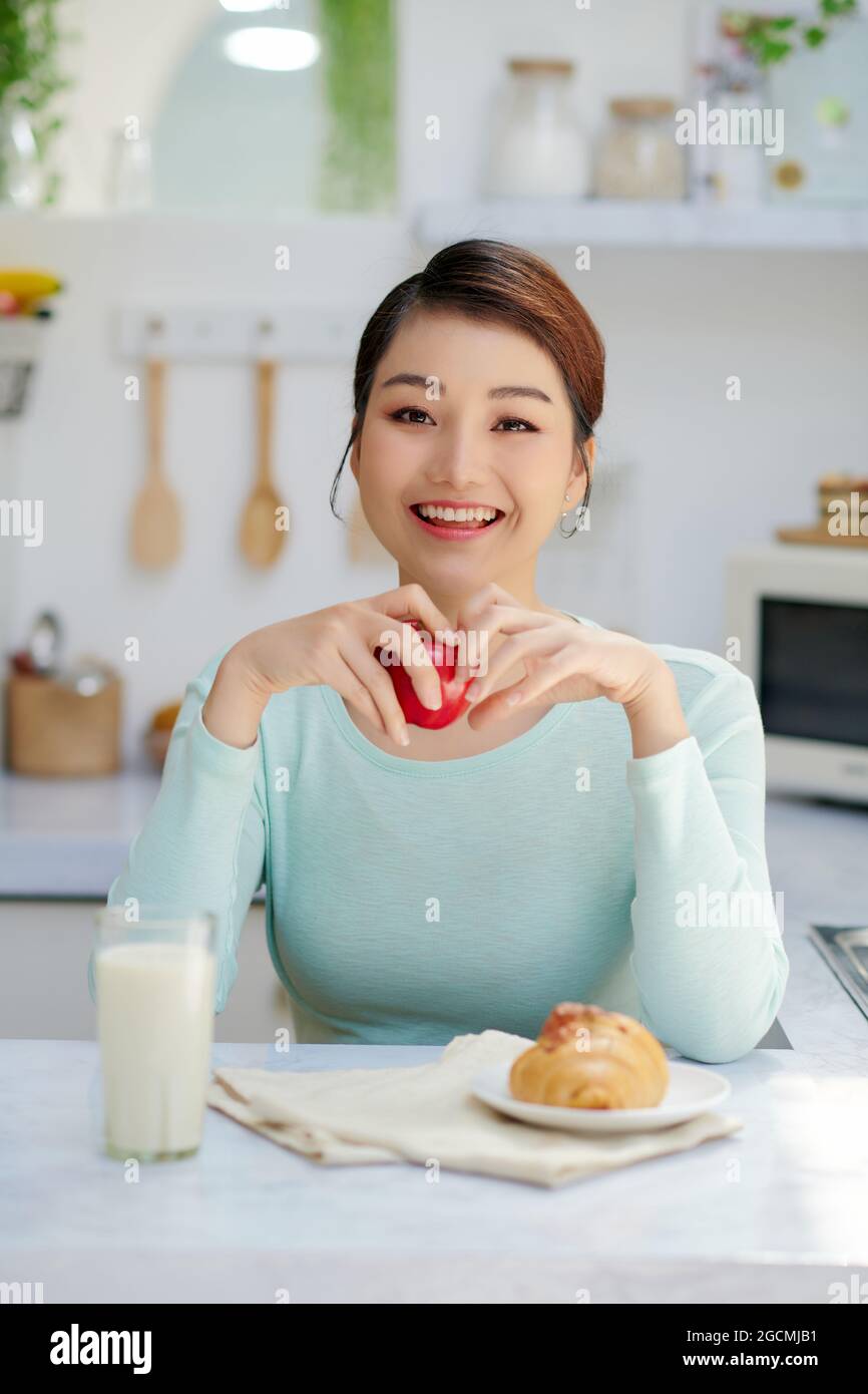 Beautiful asian woman having breakfast hi-res stock photography and ...
