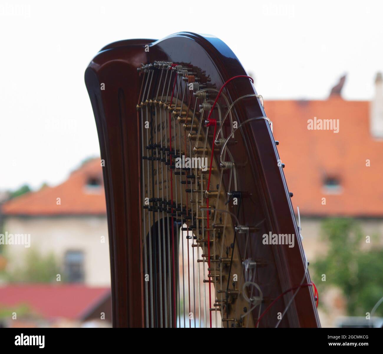 Classic musical instrument harp Stock Photo - Alamy