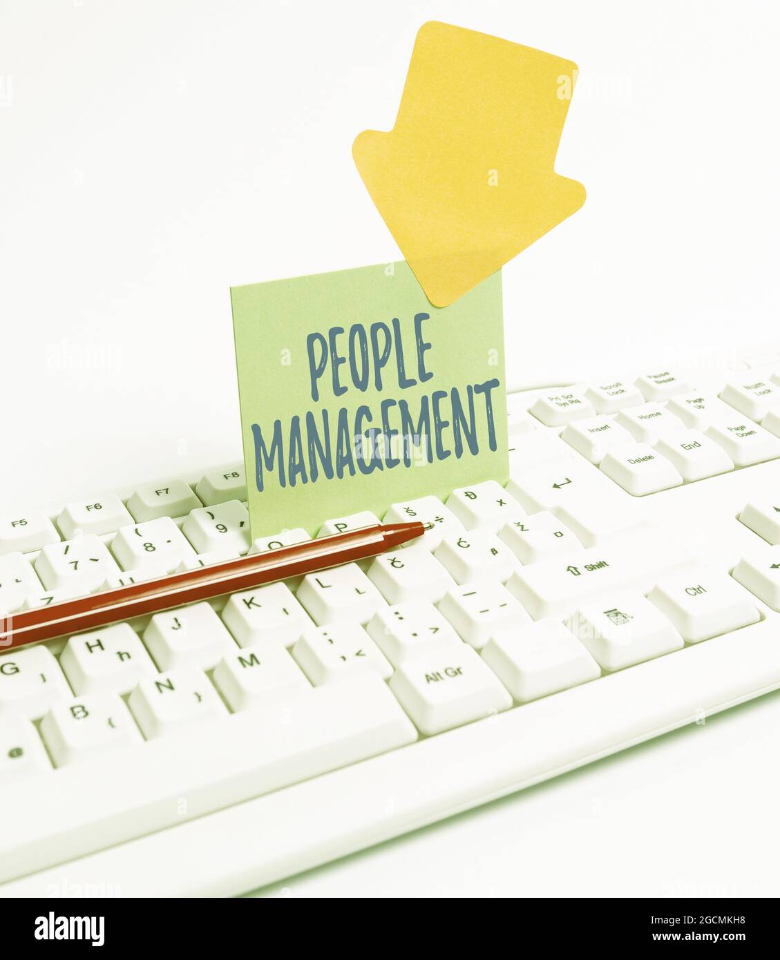 Hand writing sign People Management. Concept meaning process of ...