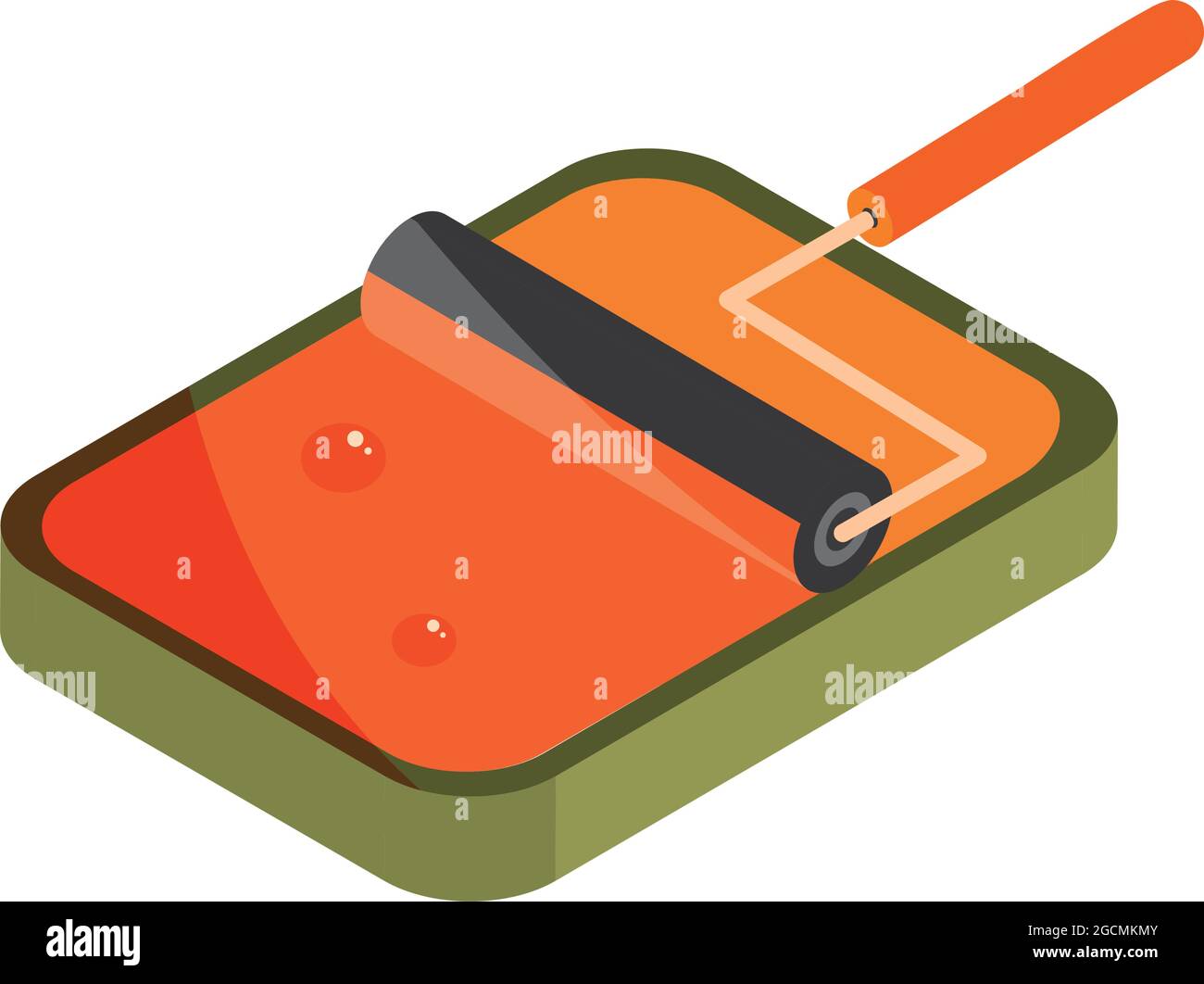roller and paint tray Stock Vector Image & Art - Alamy
