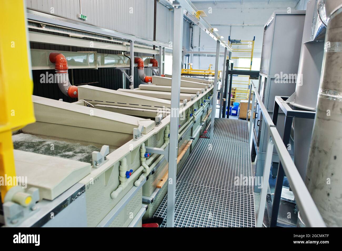 Large industrial bath for galvanizing steel metal products Stock Photo ...