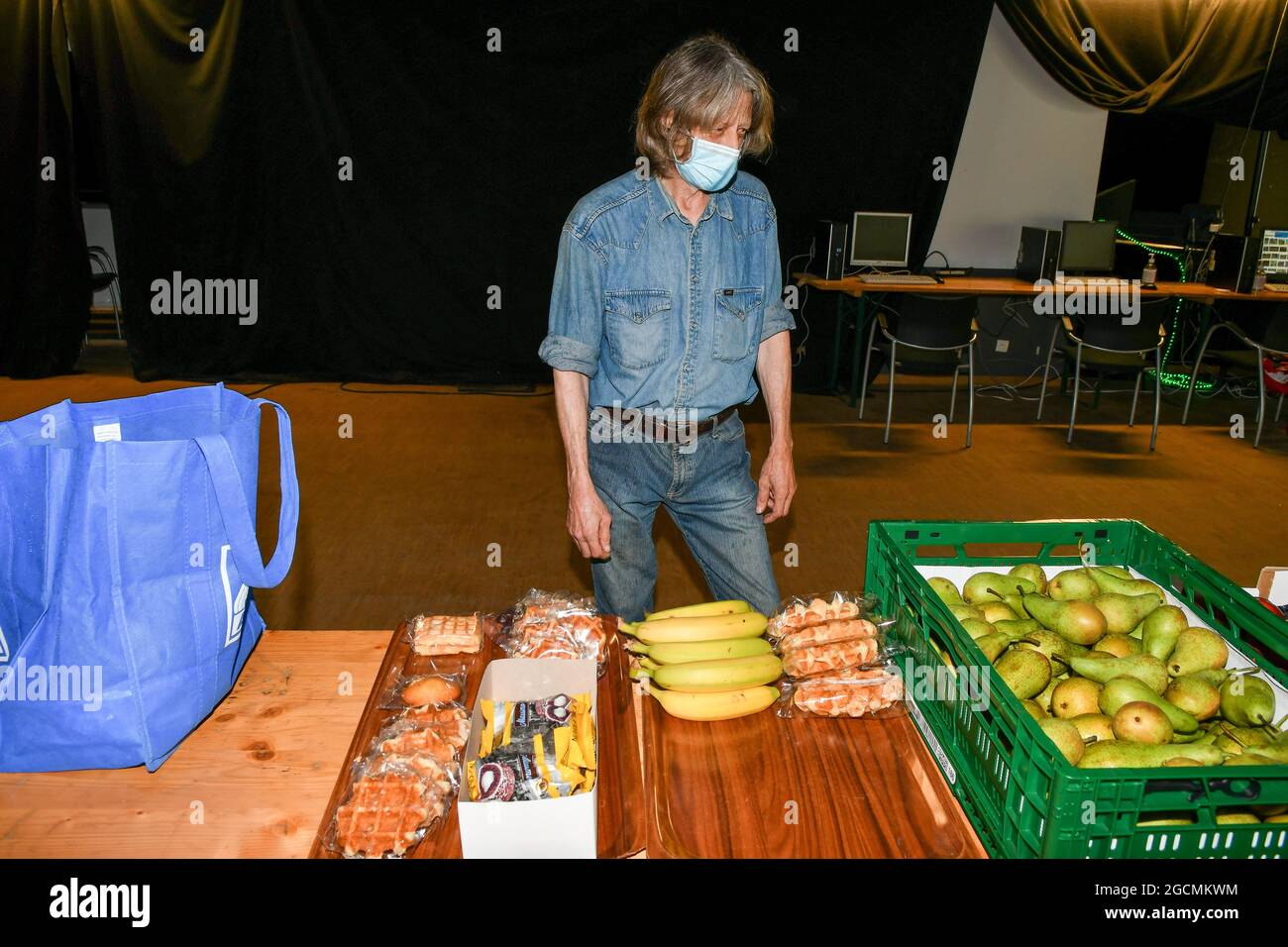 Illustration shows a meal being served by defence personnel, at a ...