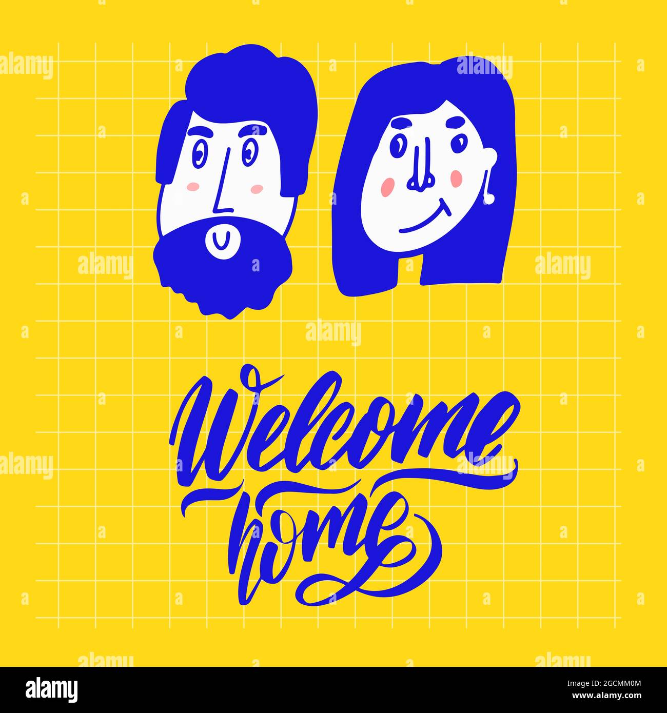 Welcome brush lettering card calligraphy hi-res stock photography and ...