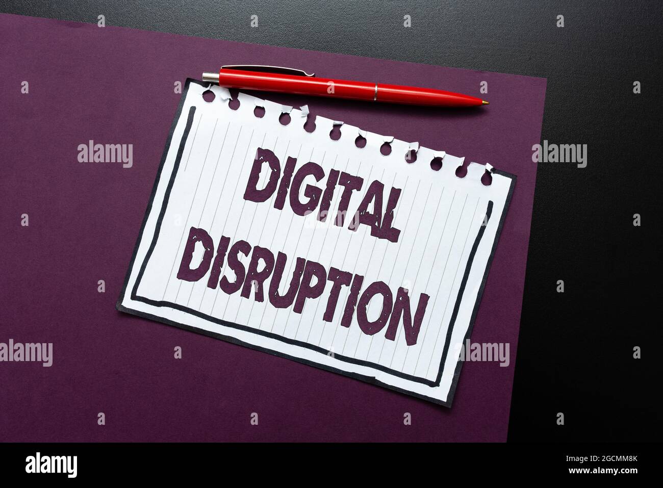 Conceptual caption Digital Disruption. Business concept transformation ...