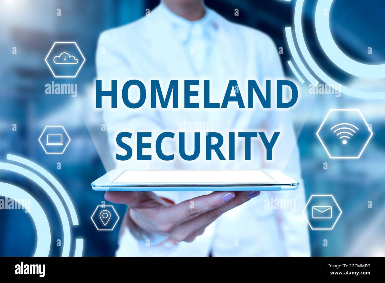 Conceptual caption Homeland Security. Business showcase federal agency ...