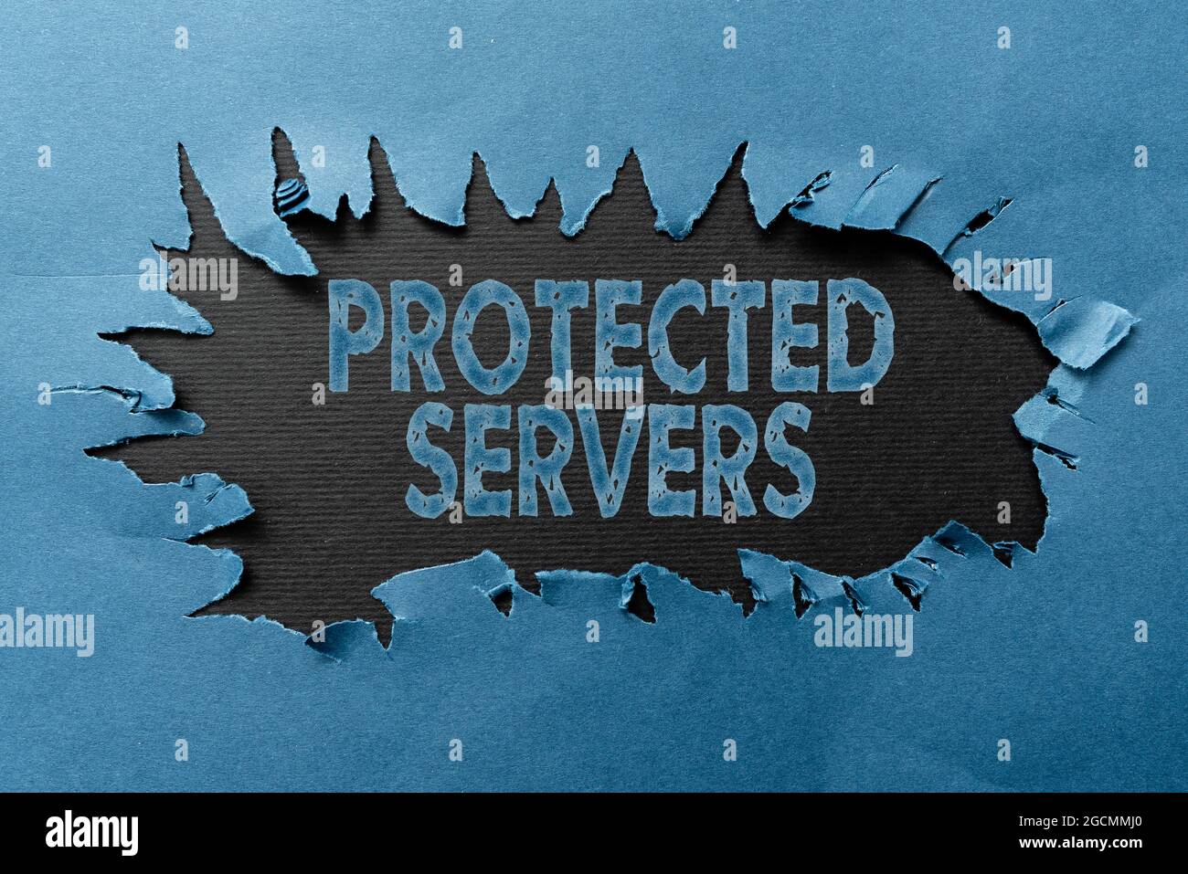 Text showing inspiration Protected Servers. Conceptual photo technology ...