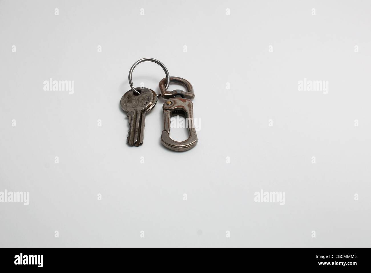 Key attached with metal key chain 003 Stock Photo - Alamy
