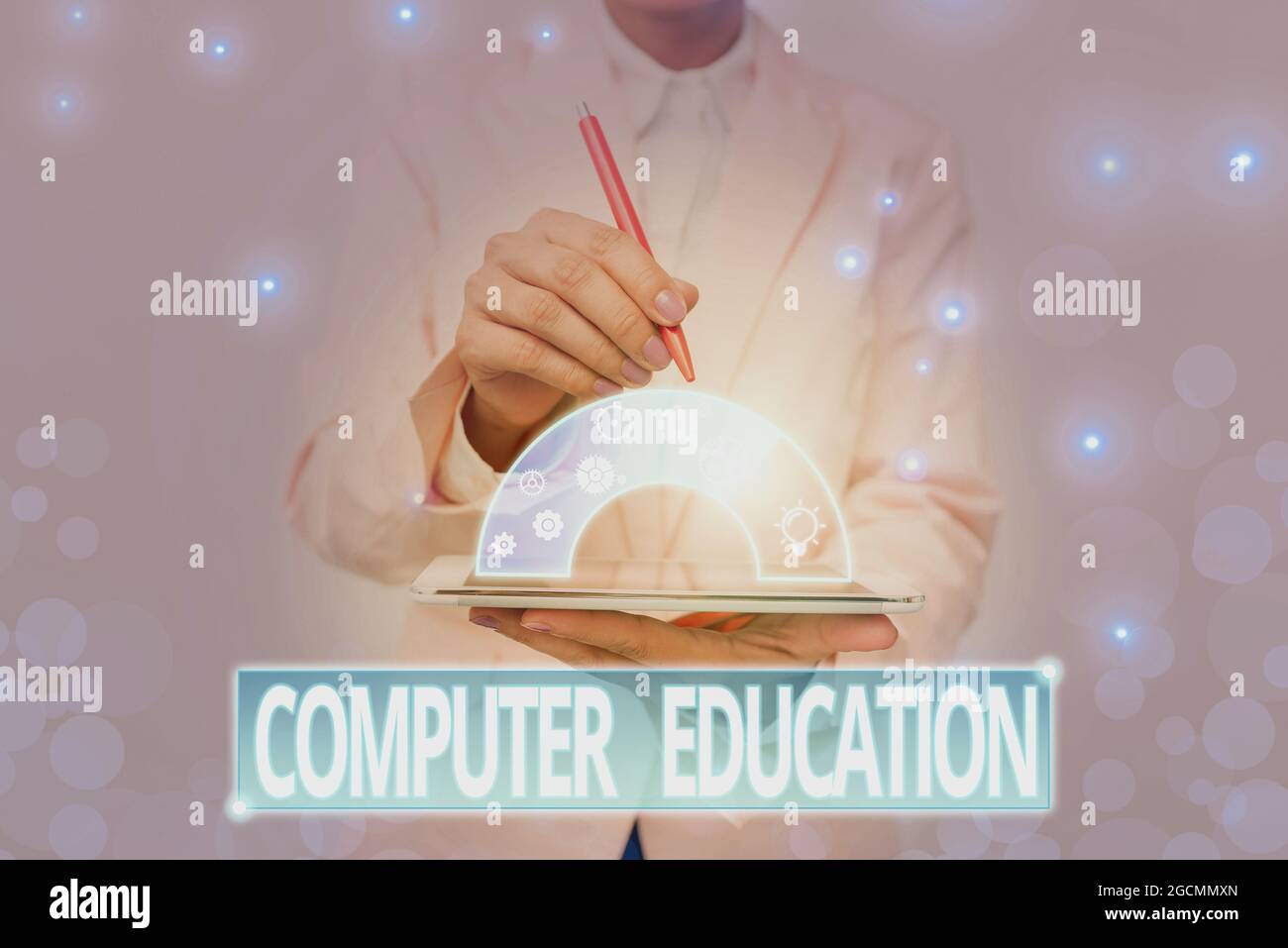 Conceptual display Computer Education. Internet Concept gaining basic ...