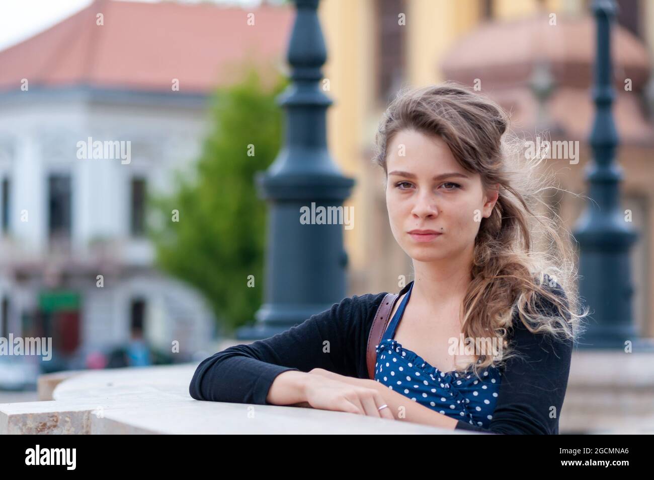 Timisoara, Romania - July 25, 2017: Portrait of a woman in the street ...
