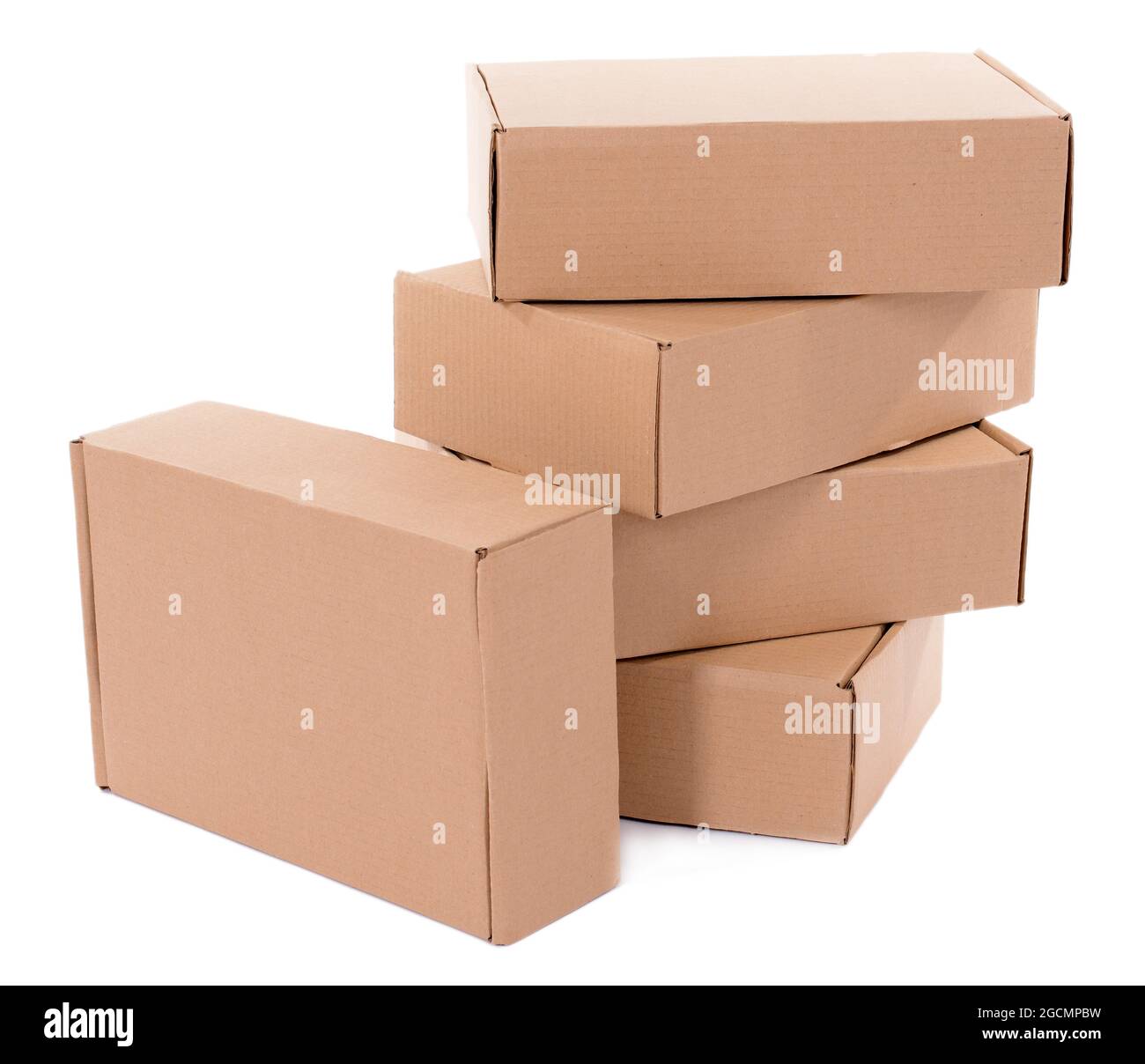 Different cardboard boxes isolated on white Stock Photo - Alamy