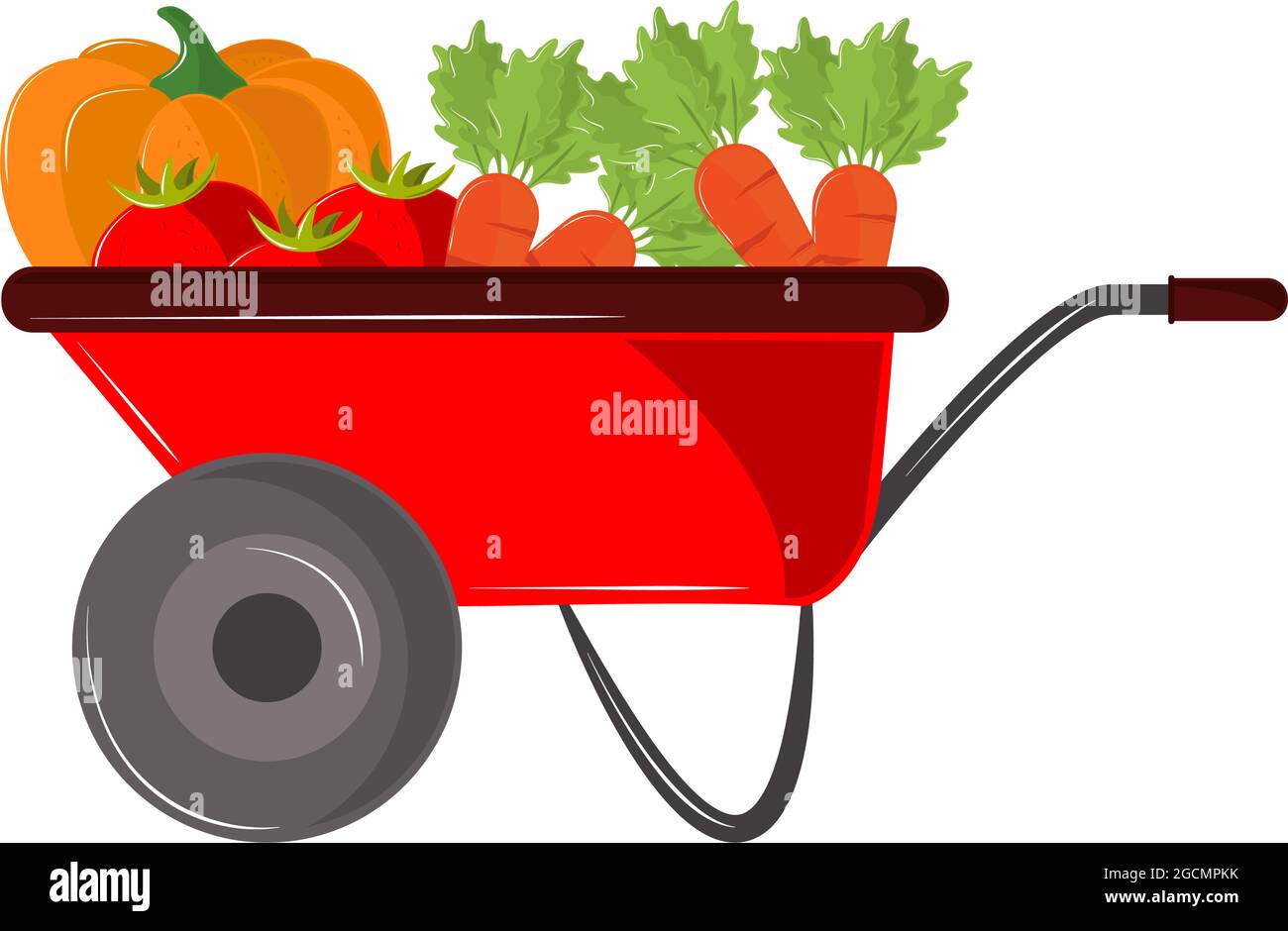 vegetables in wheelbarrow Stock Vector Image & Art - Alamy