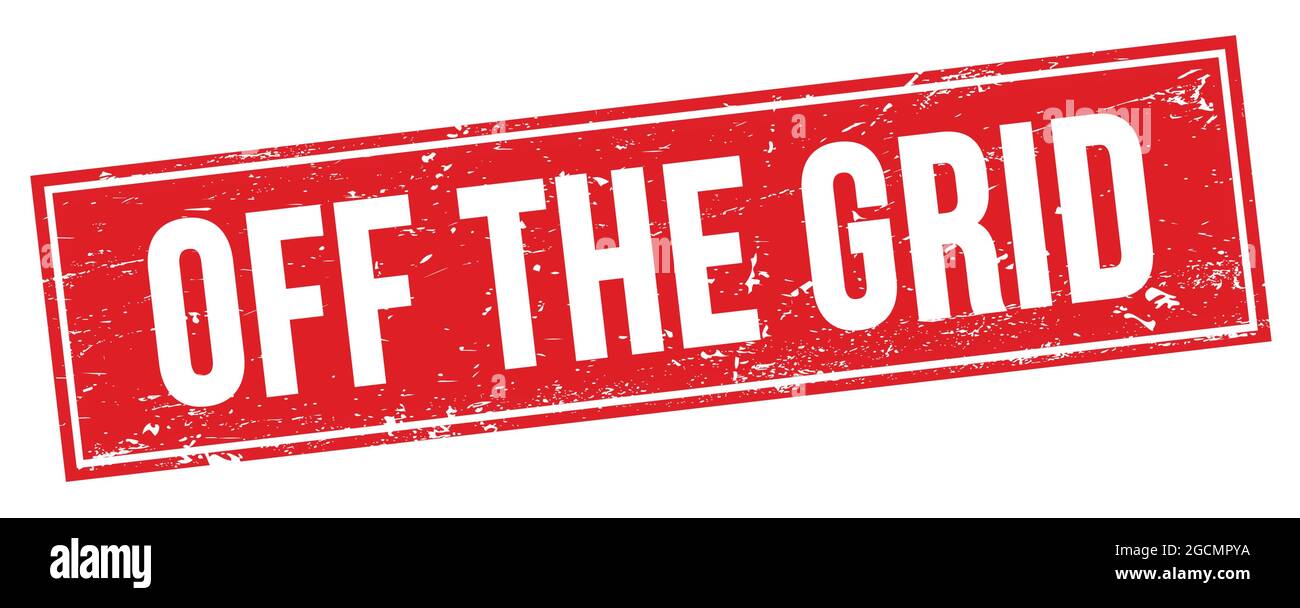 OFF THE GRID text on red grungy rectangle stamp sign Stock Photo - Alamy