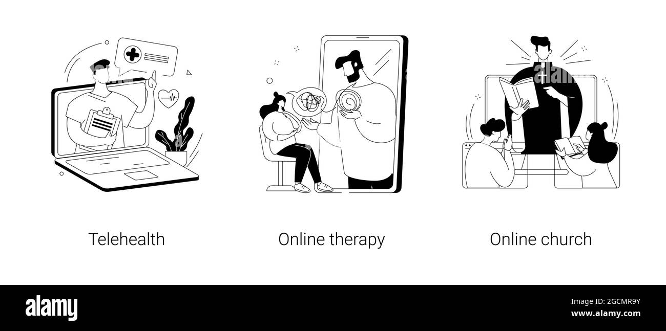 Digital counseling and mental help abstract concept vector ...