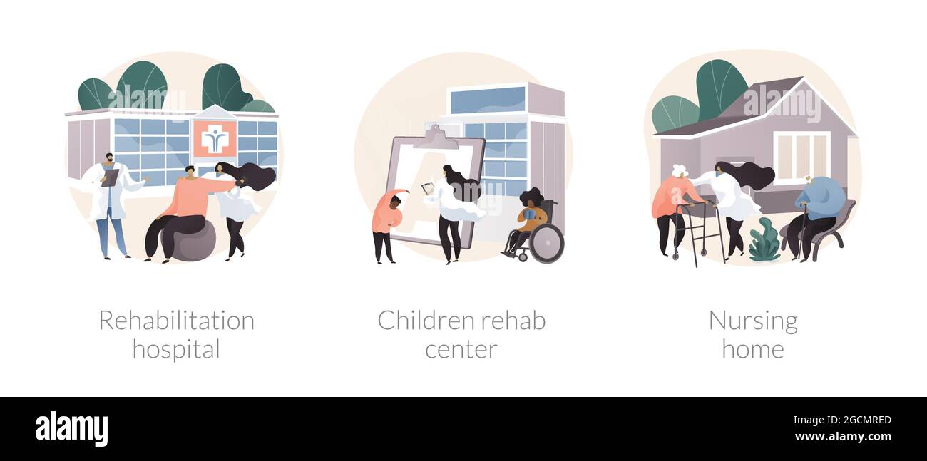 Medical facility abstract concept vector illustrations Stock Vector ...