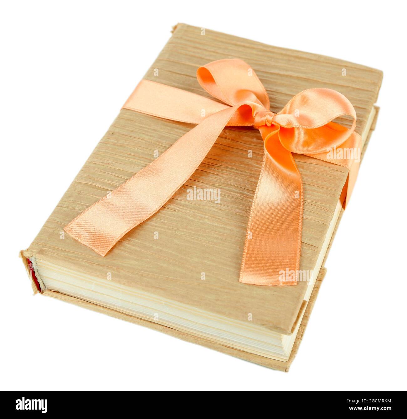Book wrapped with color ribbon, isolated on white Stock Photo - Alamy