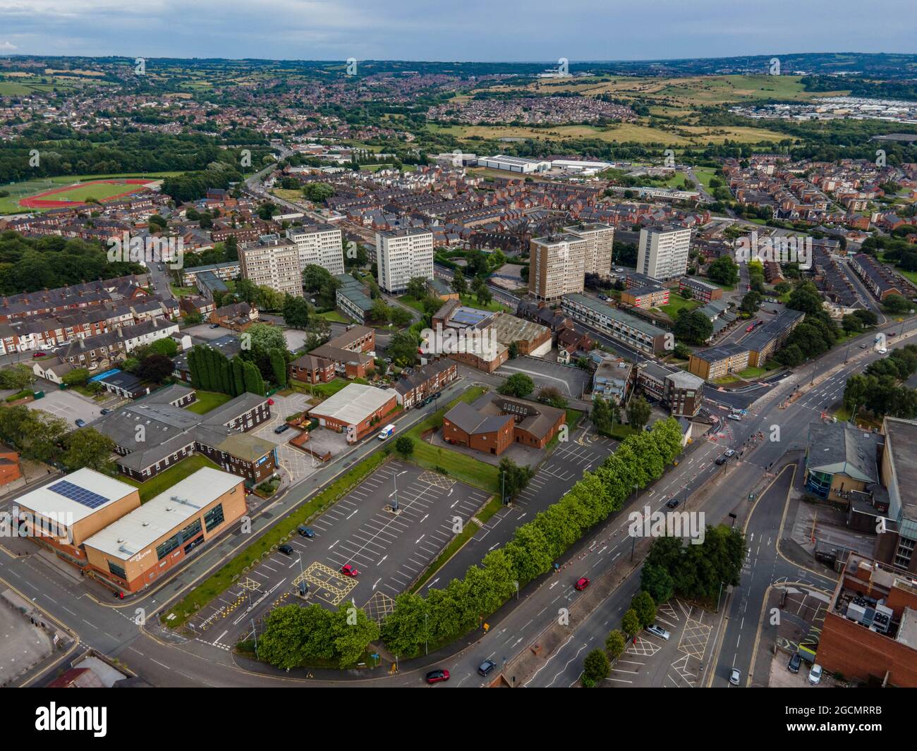 Hanley Stoke on Trent City Centre Aerial Drone View Inc The Potteries ...