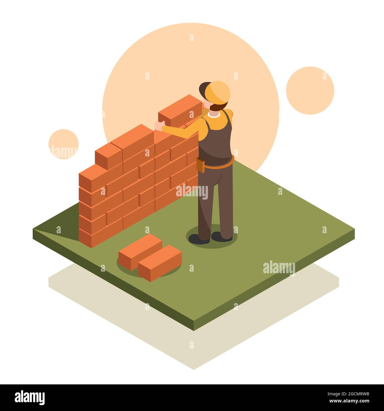man building bricks wall Stock Vector Image & Art - Alamy