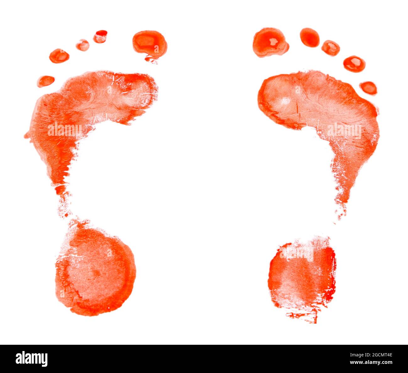 Footprint, close up, isolated in white Stock Photo - Alamy