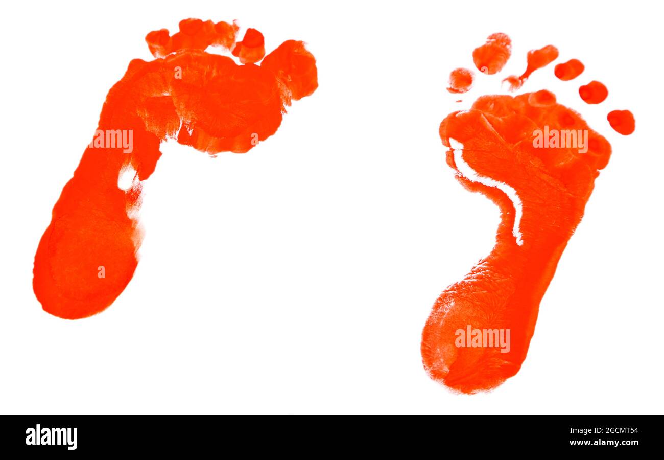 Footprint, close up, isolated in white Stock Photo - Alamy