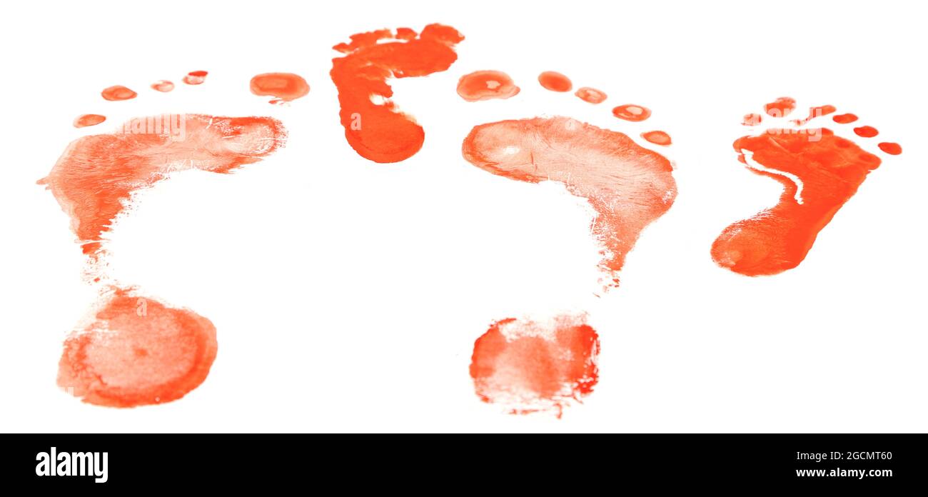 Footprint, close up, isolated in white Stock Photo - Alamy