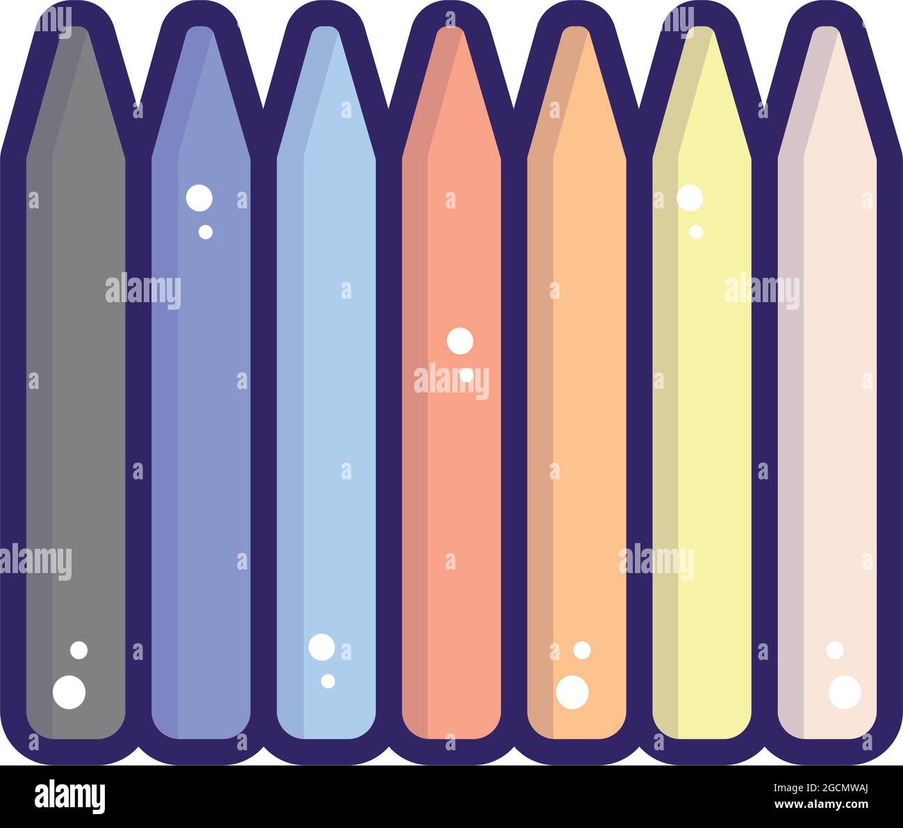 Isolated group of crayons icon Stock Vector Image & Art - Alamy