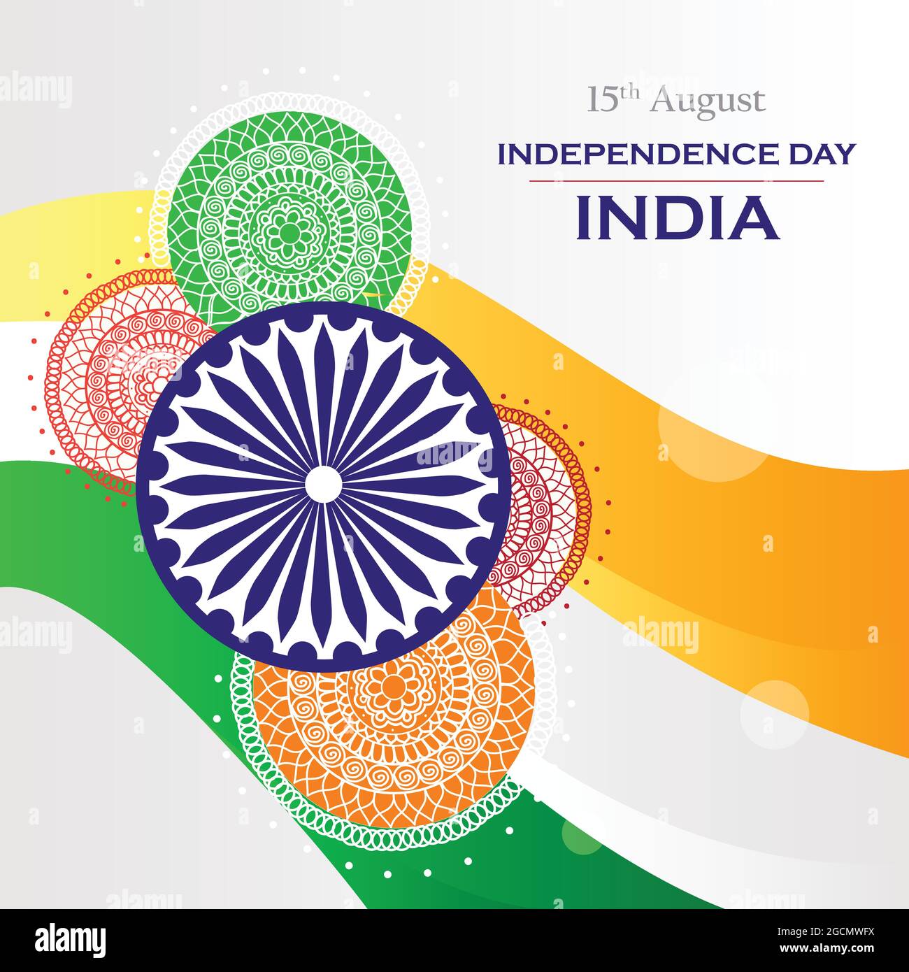 Illustration of Independence day of India. The poster is decorated with ...