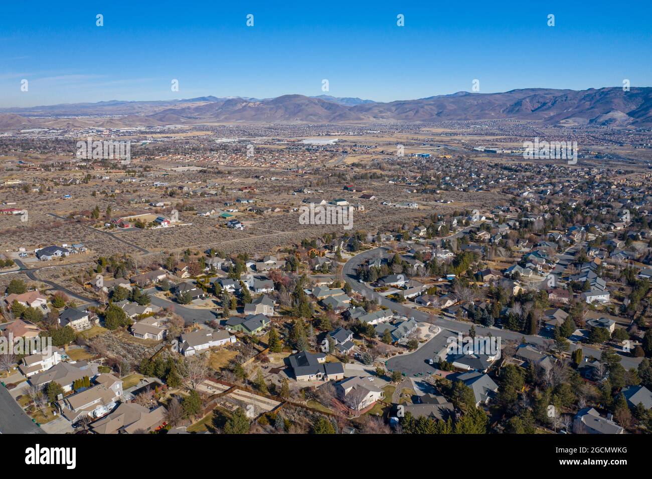 Reno's Galena neighborhood aerial view Stock Photo - Alamy