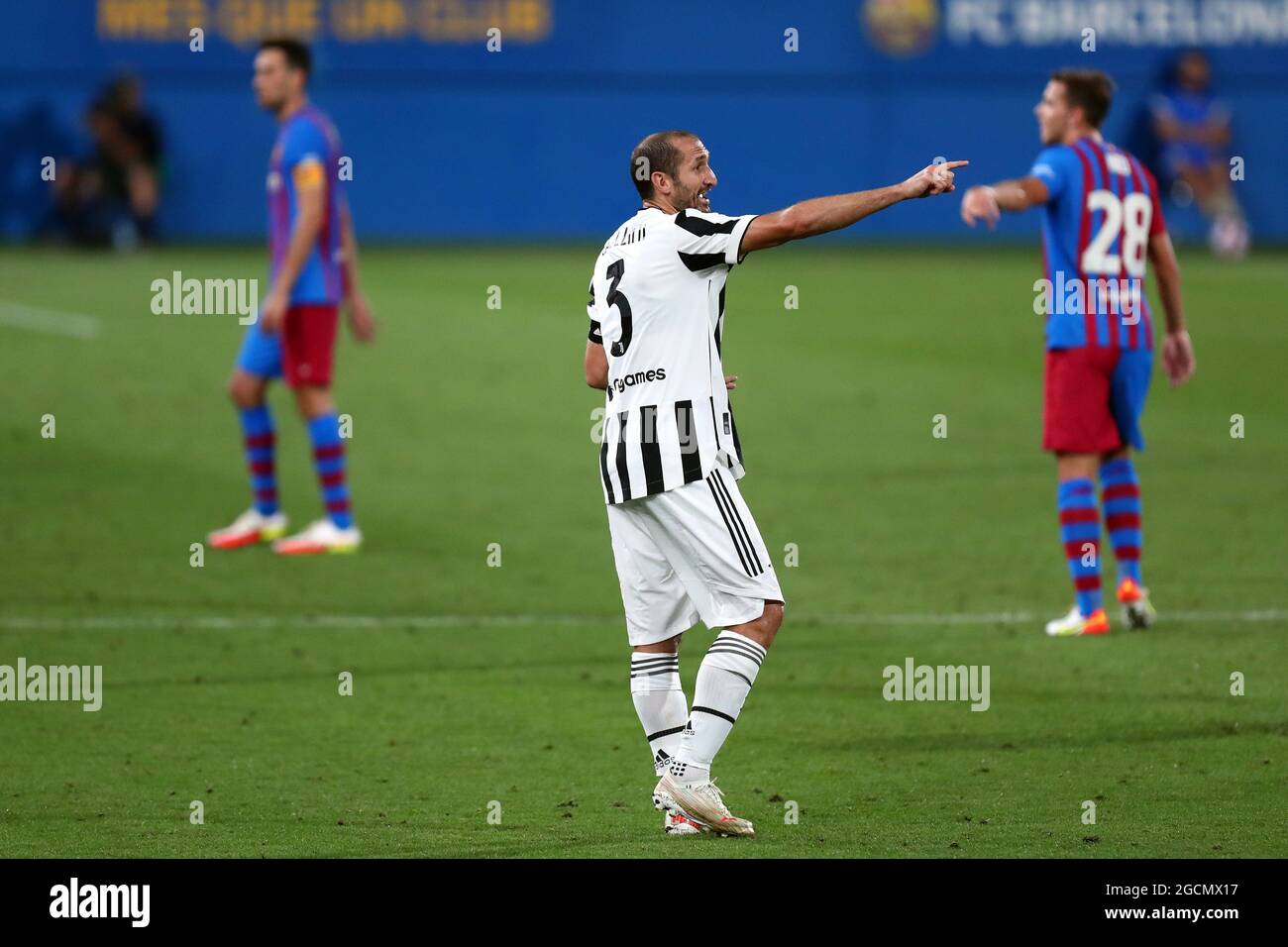 Giorgio Chiellini of Juventus Fc gestures during the Joan Gamper Trophy ...
