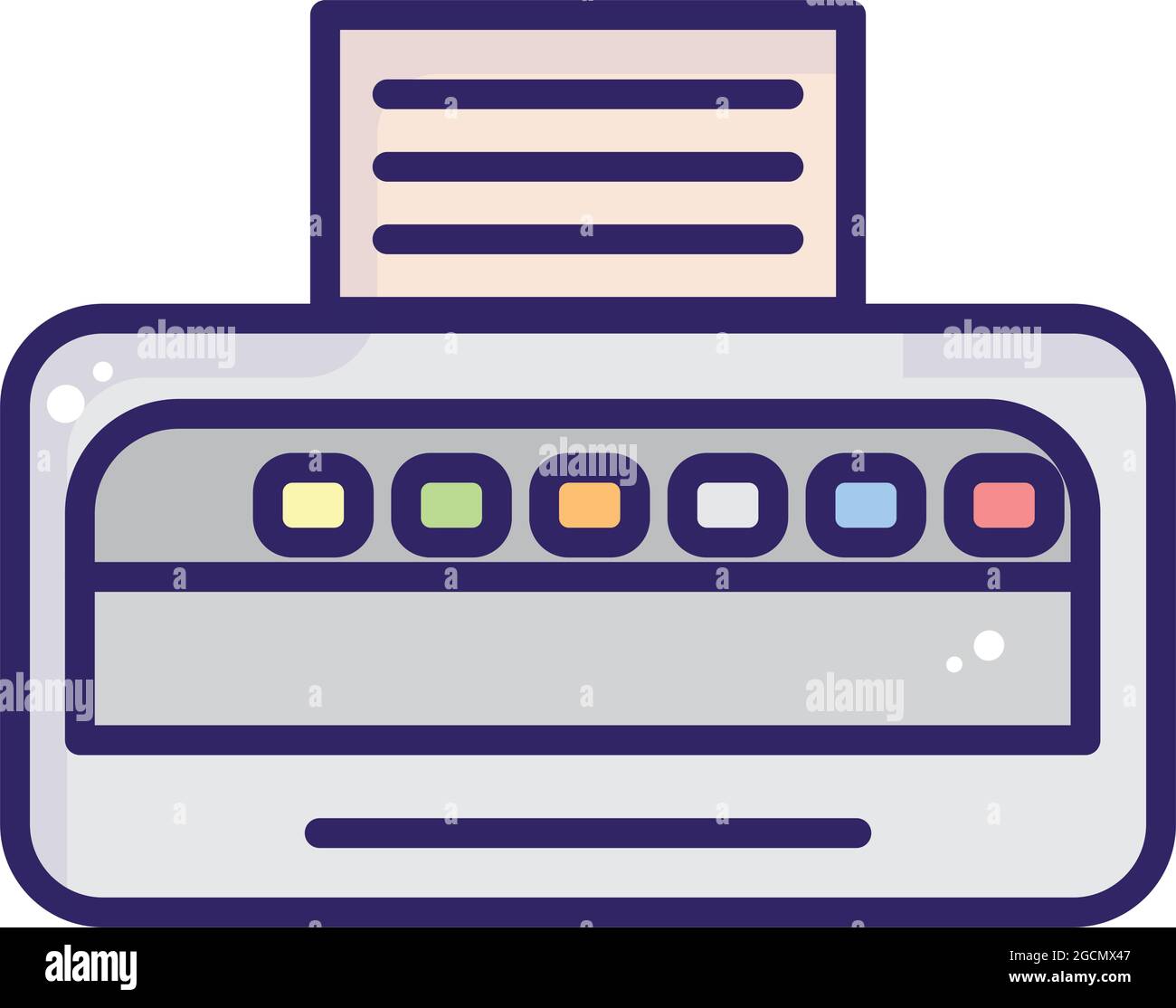Isolated flat printer icon school supply icon Stock Vector Image & Art ...