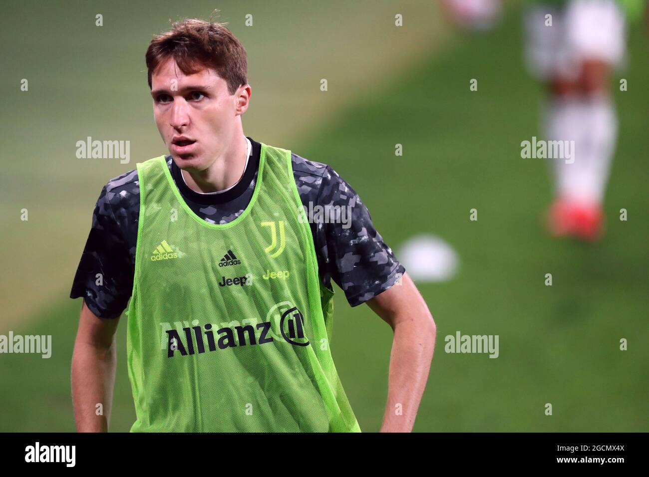 Federico Chiesa of Juventus Fc during warm up before the Joan Gamper ...