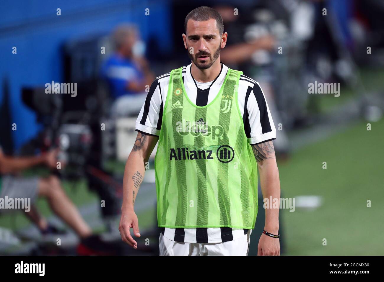 Leonardo Bonucci of Juventus Fc during warm up before the Joan Gamper ...
