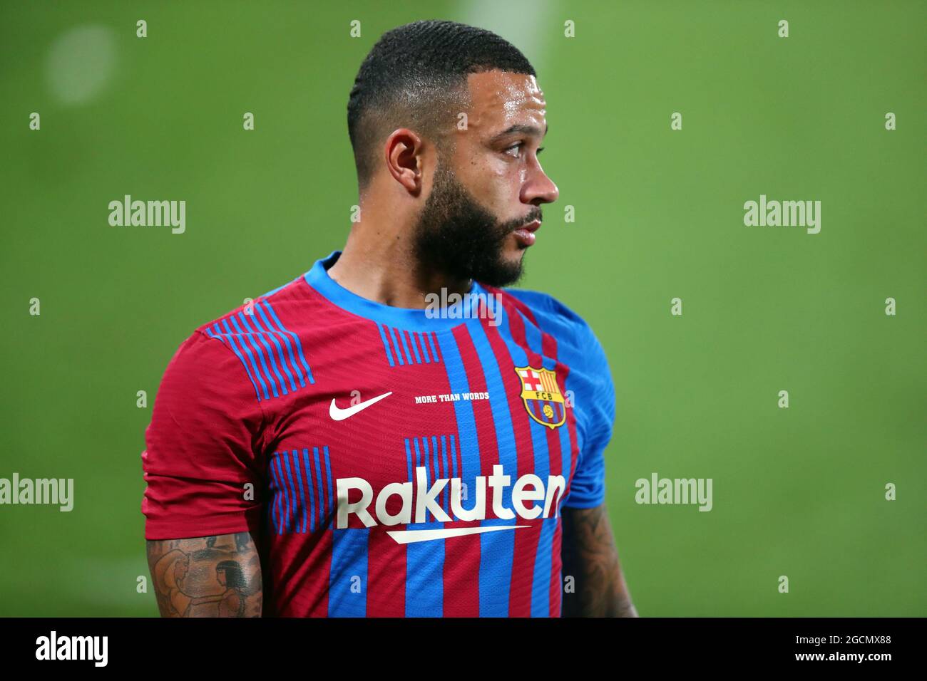Memphis Depay of Fc Barcelona looks on during the Joan Gamper Trophy ...