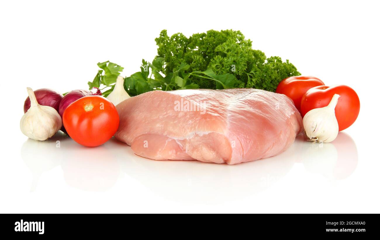 Raw turkey meat isolated on white Stock Photo - Alamy
