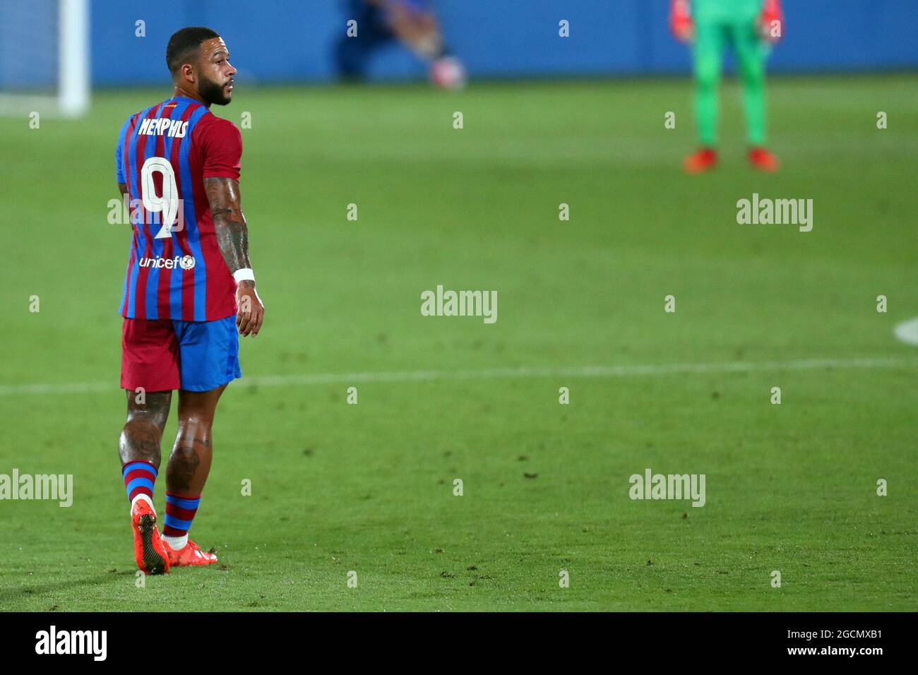 Memphis Depay of Fc Barcelona looks on the Joan Gamper Trophy match ...