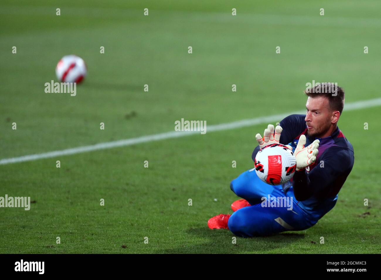 Norberto Neto of Fc Barcelona in action during warm up before the Joan ...