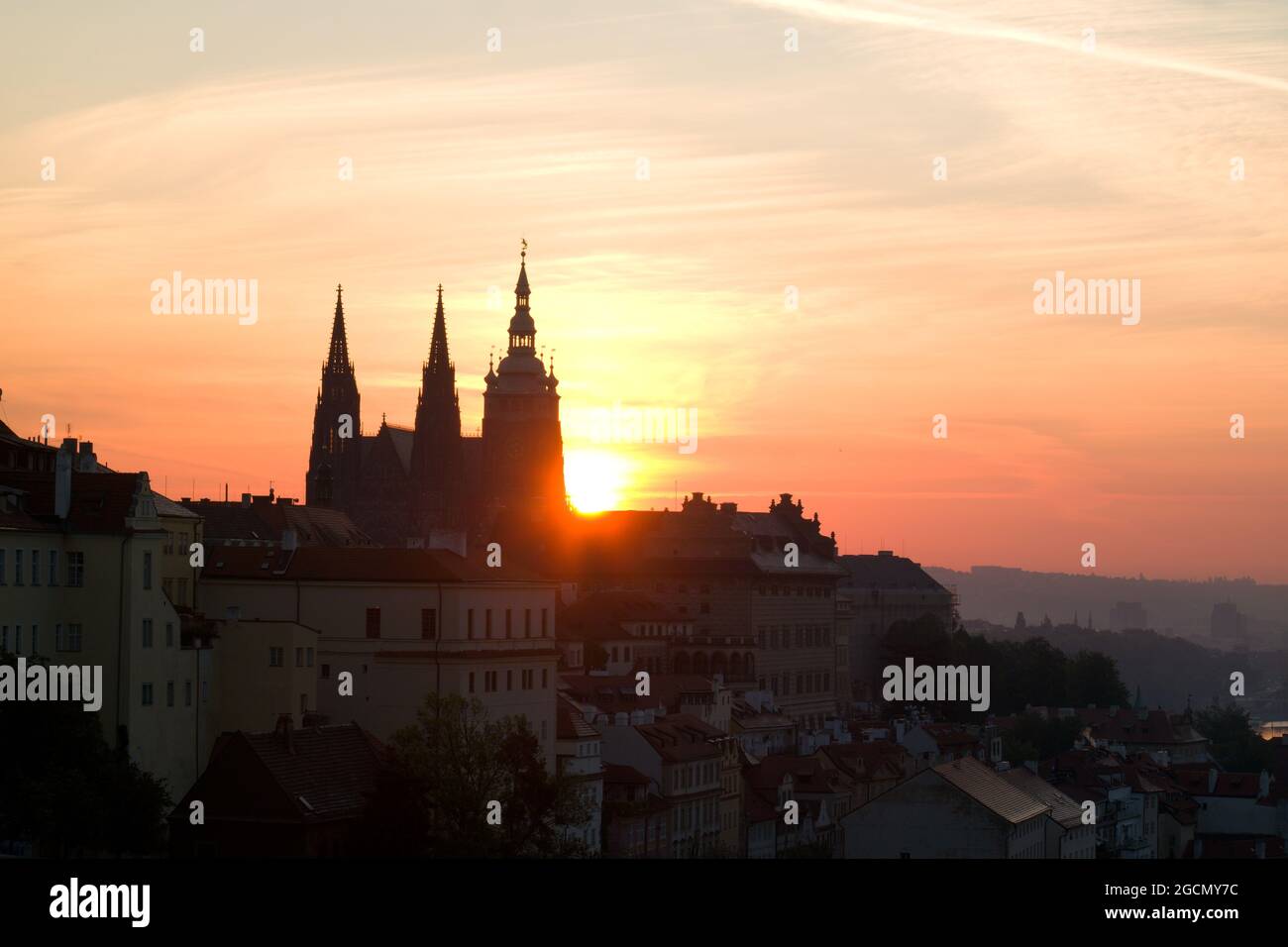 Aerial view sunrise behind tower hi-res stock photography and images ...