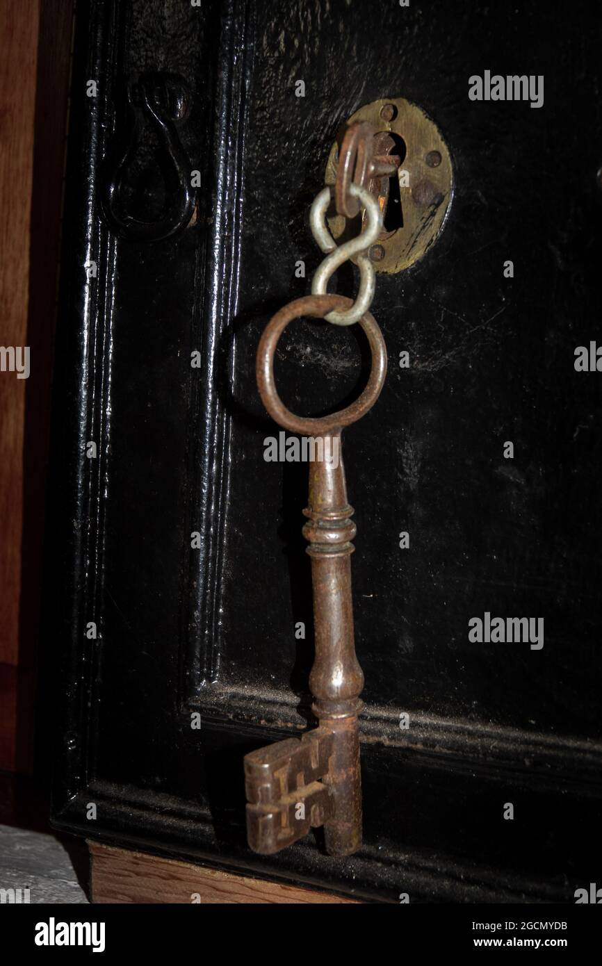 Old lock and key Yelverton Church Norfolk Stock Photo - Alamy