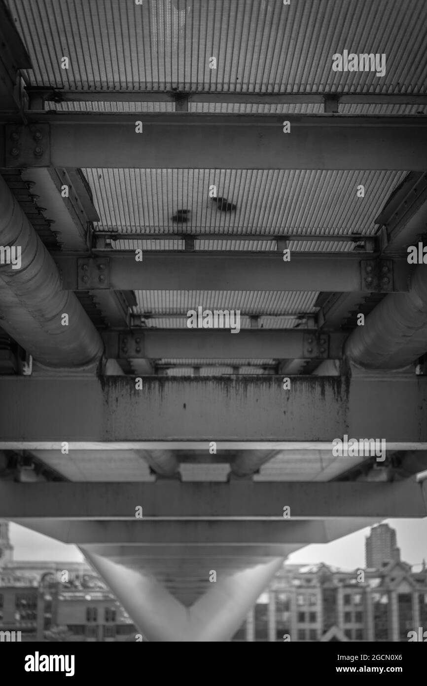 Foot prints Over The Millennium Bridge In London Stock Photo - Alamy